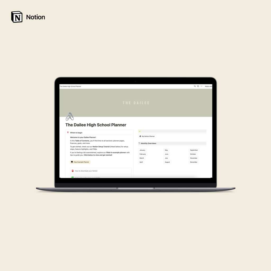 2025 Notion High School Planner – The Dailee