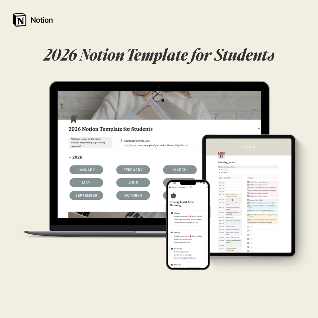 2026 Notion Template for Students – The Dailee