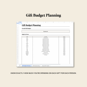 Gift Tracker Spreadsheet – The Dailee