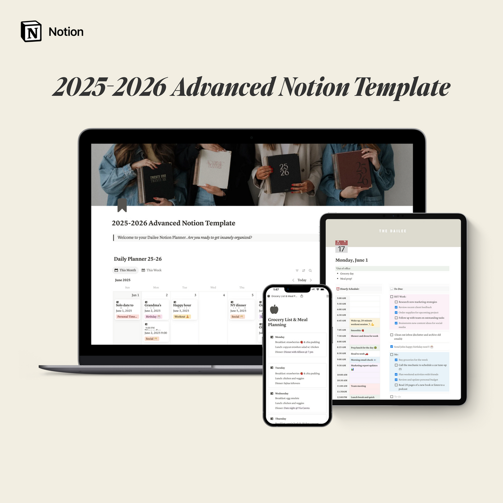 2025-2026 Advanced Notion Template – The Dailee