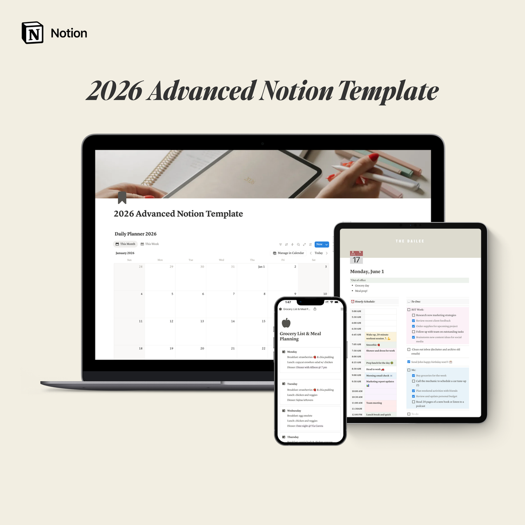 2026 Advanced Notion Template – The Dailee